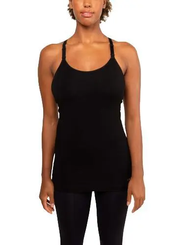 MODERN ETERNITY Ava Maternity And Nursing Racer-back Tank - Black
