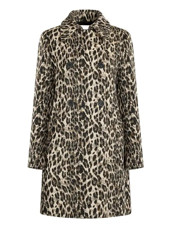 CALLAS MILANO Perry Animal Jacquard Coat - Natural Multi