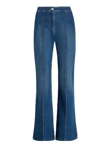 CALLAS MILANO Lola Denim Flare-leg Cropped Pants - Indigo
