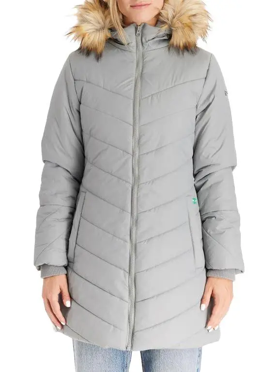 MODERN ETERNITY Faux Fur Trim Convertible Puffer Jacket - Graphite