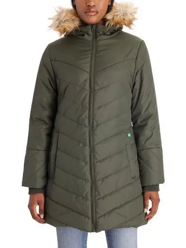 MODERN ETERNITY 3-in-1 Maternity Coat With Removable Hood - Khaki Green