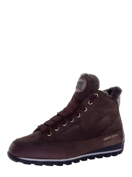 CANDICE COOPER Runlo Waterproof Shearling-lined High-top Sneakers - Dark Brown