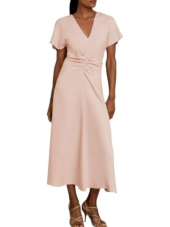 REISS Rowe Dolman Sleeve Jersey Midi Dress - Pale Pink