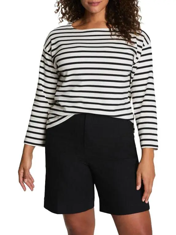 Spanx Cool Cotton Top - White Yacht Stripe