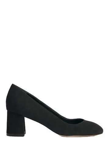 Marion Parke Block Heel Suede Pumps - Black