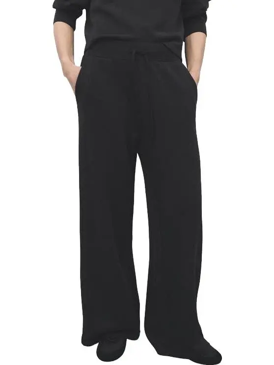 Mango Drawstring Straight-leg Pants - Black