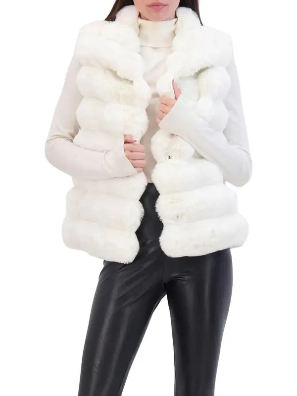 LYLA GRANT Fur-free Chinchilla Vest - White Chinch