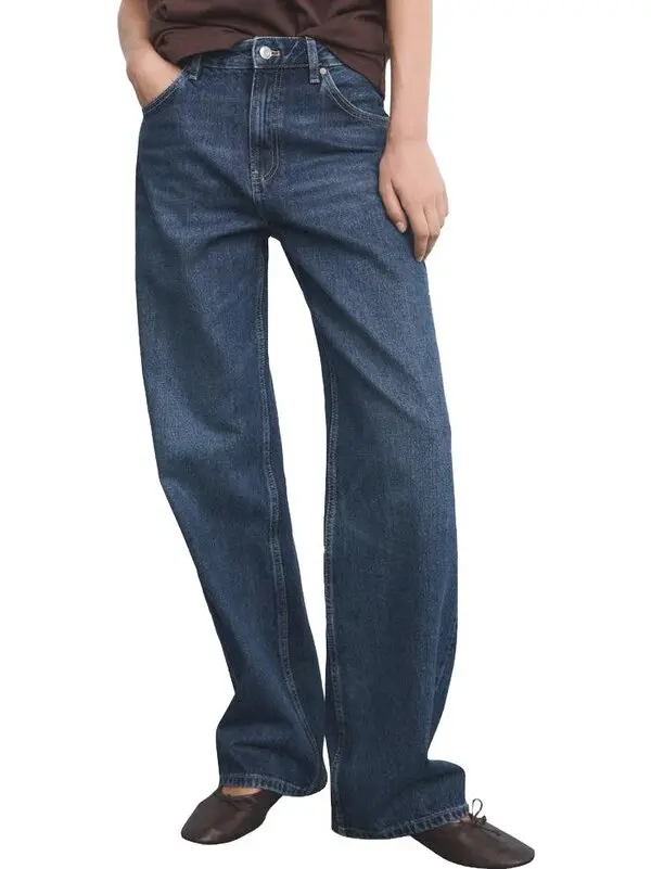 Mango Miami Straight Leg Jeans - Dark Blue