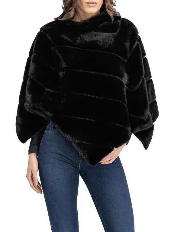LYLA GRANT Fur-free Mink Cape - Black