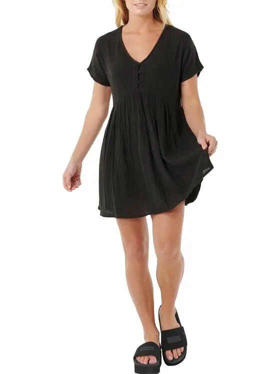 Rip Curl Premium Surf Cotton Gauze Babydoll Dress - Black