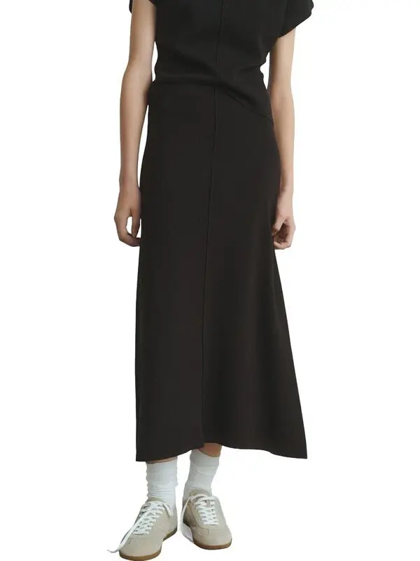 Mango A-line Knit Skirt - Black