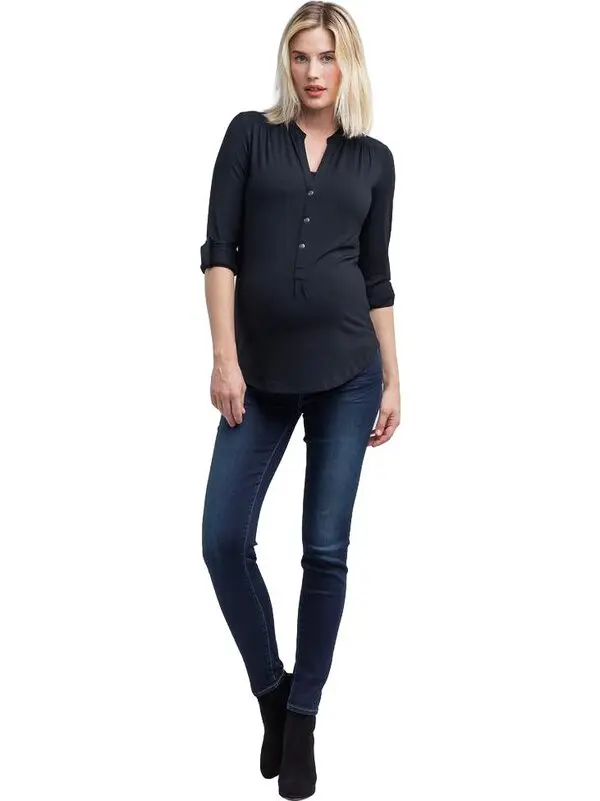 NOM MATERNITY Amelie Maternity & Nursing Top - Black