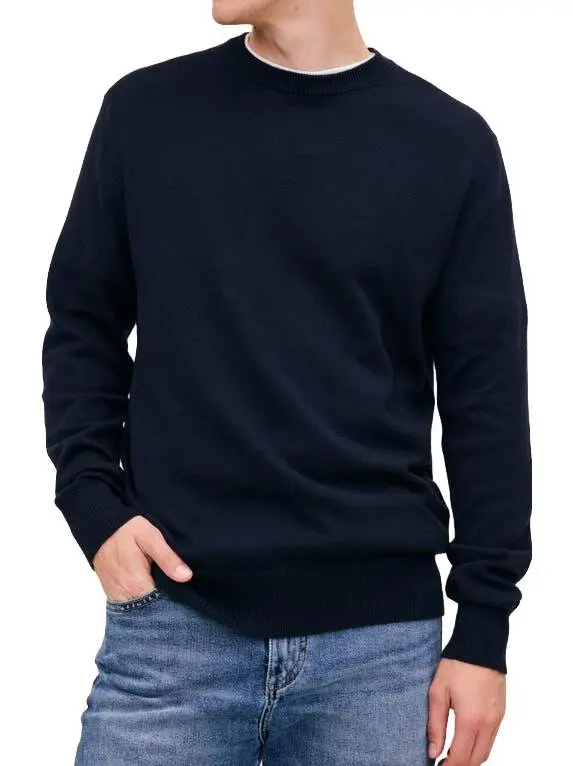 DL1961 Cotton & Cashmere Crewneck Sweater - Navy
