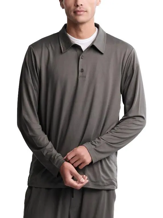Barefoot Dreams Malibu Collection® Butterchic Long Sleeve Polo - Dark Moss
