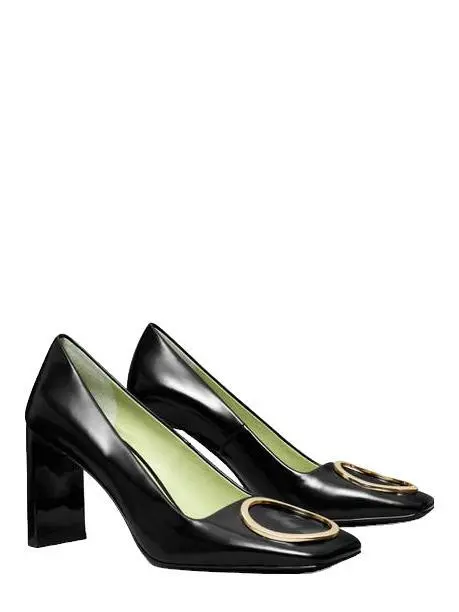 Tory Burch Ring Leather Pumps - Perfect Black/gold