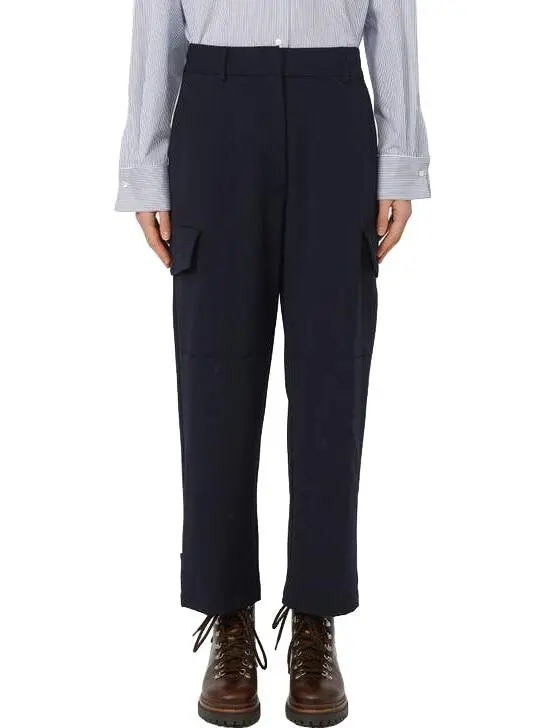Max Mara Aprile Pleated Ankle Pants - Navy