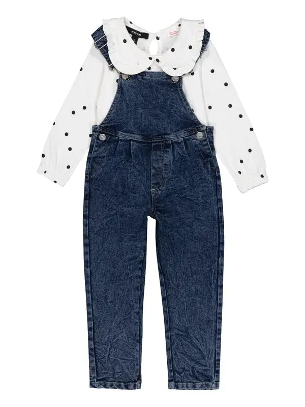 Joe's Jeans Long Sleeve Top & Overalls Set - Off White