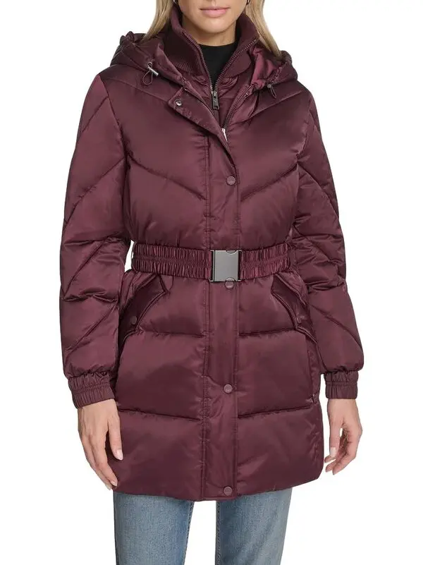 Andrew Marc Mallee Water-resistant Hooded Parka - Aubergine