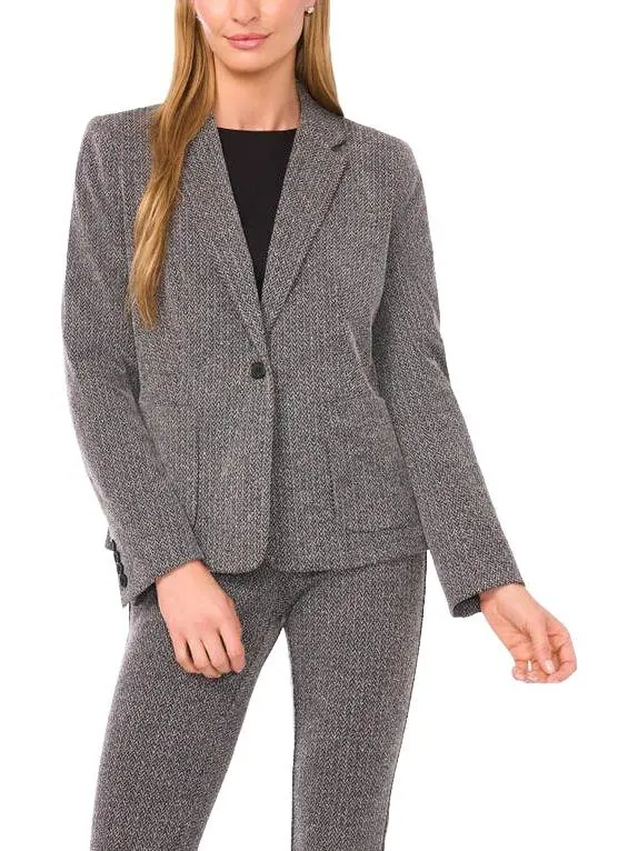Halogen Herringbone Blazer - Rich Black
