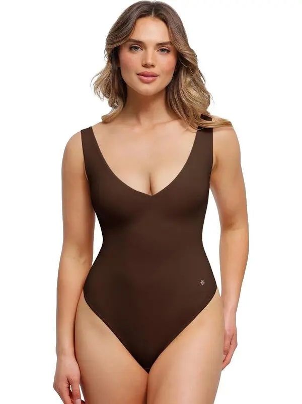 POPILUSH Cloud-touch All-in-one Shaping Bodysuit - Deep Coffee
