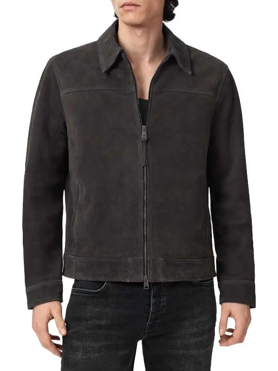ALLSAINTS Rhone Suede Jacket - Anthracite Grey