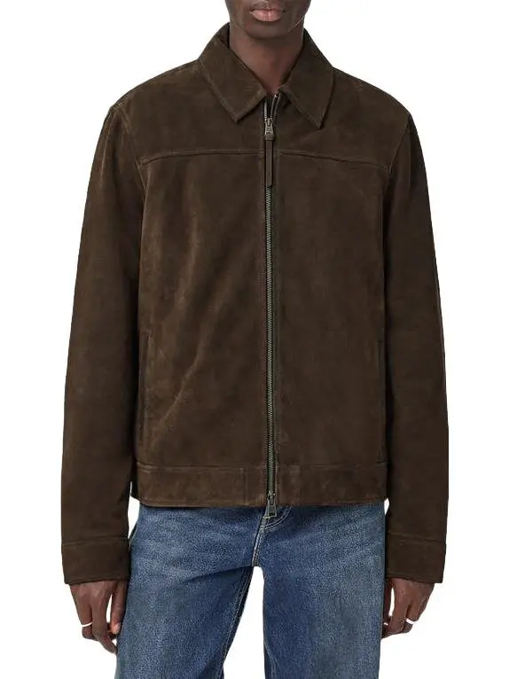 ALLSAINTS Rhone Suede Jacket - Cocoa Brown