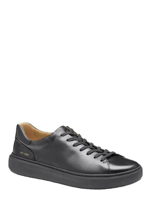 Johnston & Murphy Anders Leather Low-top Sneakers - Black Full Grain