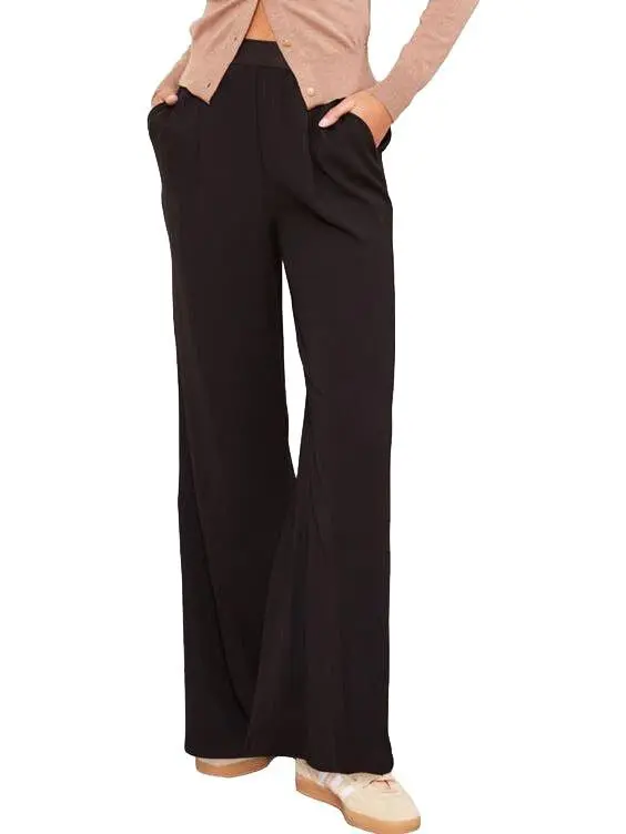 FRIENDS LIKE THESE Wide-leg Pull-on Trousers - Black