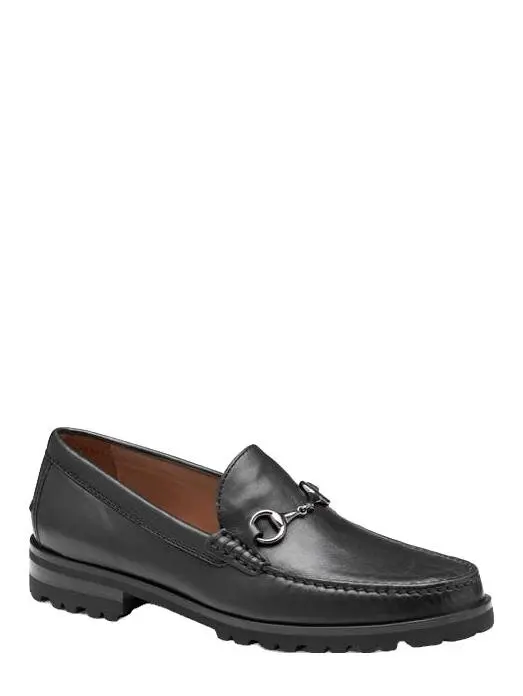 Johnston & Murphy Baldwin Lug Sole Bit Loafer - Black Sheepskin
