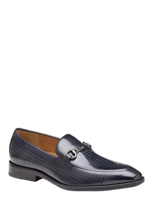 Johnston & Murphy Sullivan Bit Loafer - Black Brush-off Houndstooth