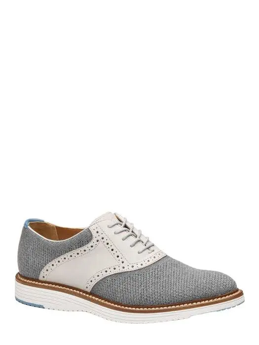 Johnston & Murphy Upton Knit Saddle Shoe - Gray Knit/full Grain