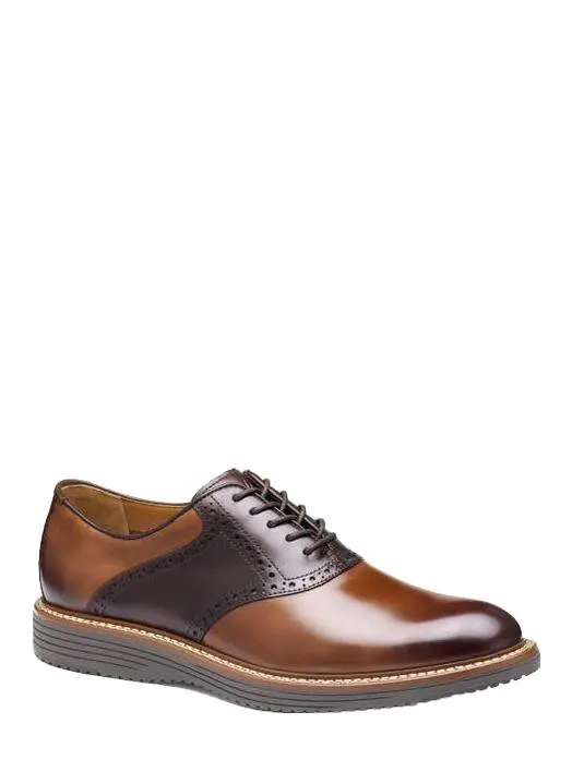 Johnston & Murphy Upton Saddle Shoe - Tan/mahogany Full Grain