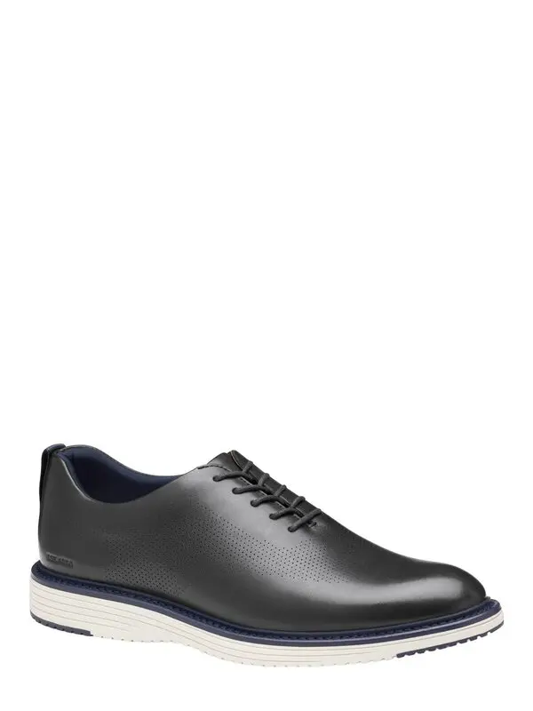 Johnston & Murphy Upton Perforated Leather Oxford - Black Full Grain