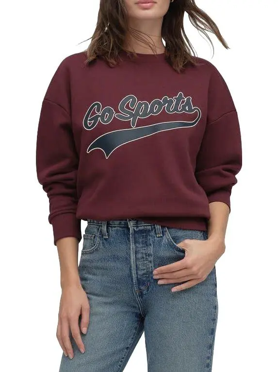 FAVORITE DAUGHTER The Go Sports Sweatshirt - Burgundy/navy