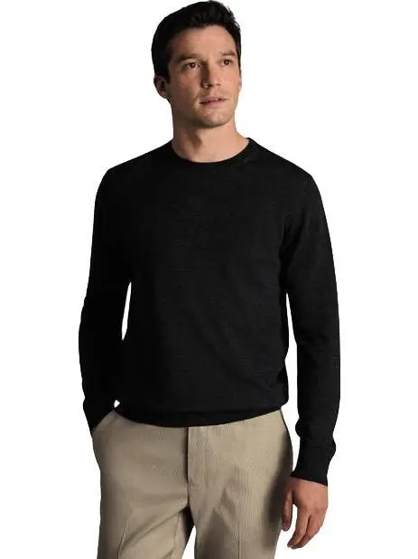 CHARLES TYRWHITT Pure Merino Wool Crew Neck Sweater - Grey