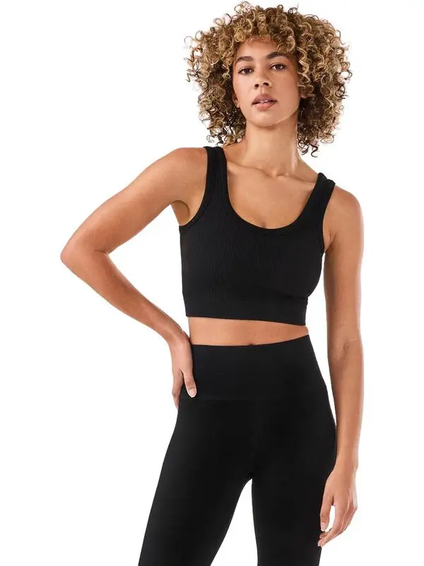 TAVI Seamless Vibe Rib Bra - Ebony