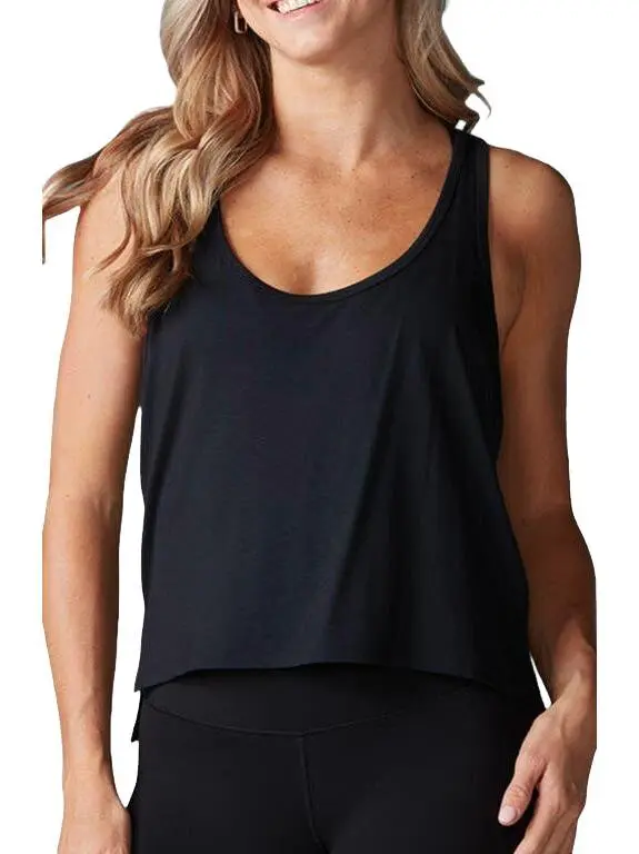 TAVI Crop Racerback Tank - Ebony