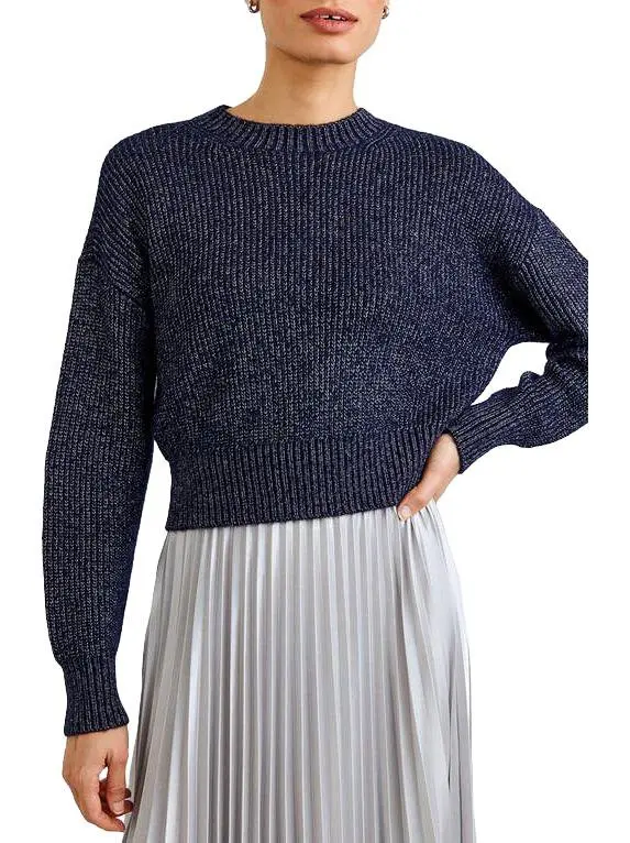 Bella Dahl Marled Fitted Waist Sweater - Moonlight Shimmer