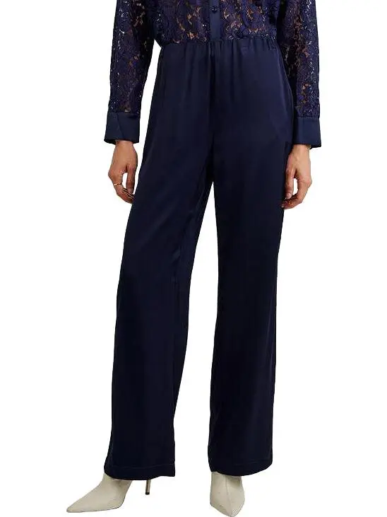 Bella Dahl Sleek Wide Leg Pull-on Pants - Midnight Sky