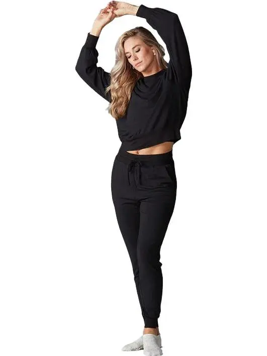 TAVI Ease Crew Stripe Sweatshirt - Ebony