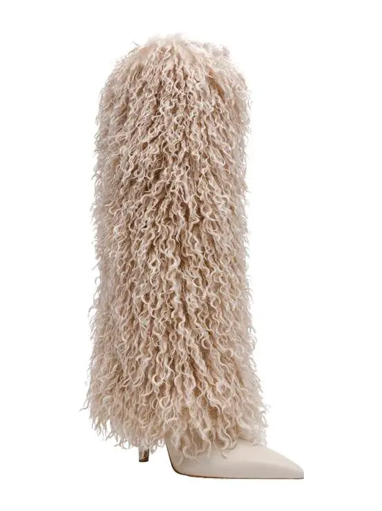 Steve Madden Icon Faux Fur Knee High Boot - Off-white