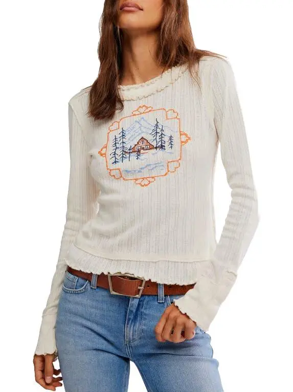 Free People Through The Woods Long Sleeve Top - A Frame Combo