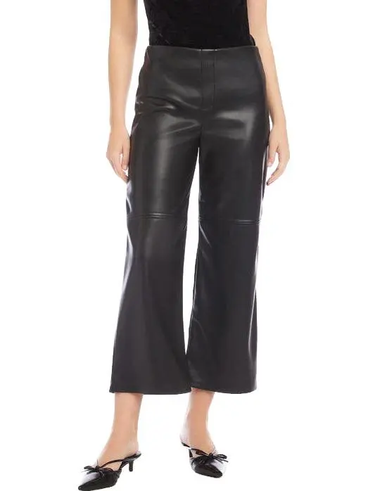 Fifteen Twenty Crop Faux Leather Pants - Black