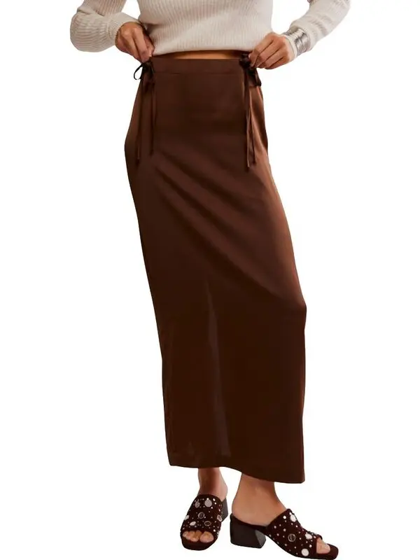 Free People Rosetto Column Maxi Skirt - Potting Soil