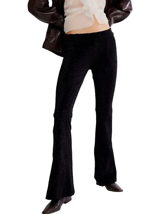 Free People Penny Flare Velvet Pants - Black