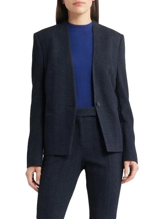 BOSS Jemma2 One-button Blazer - Sky Captain Herringbone
