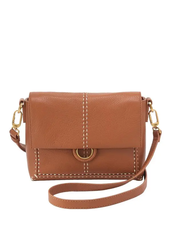 Hobo Austin Flap Leather Crossbody Bag - Warm Honey