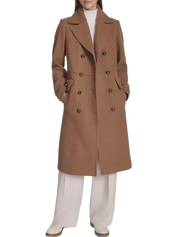 KENNETH COLE Wool-blend Double-breasted Coat - Camel