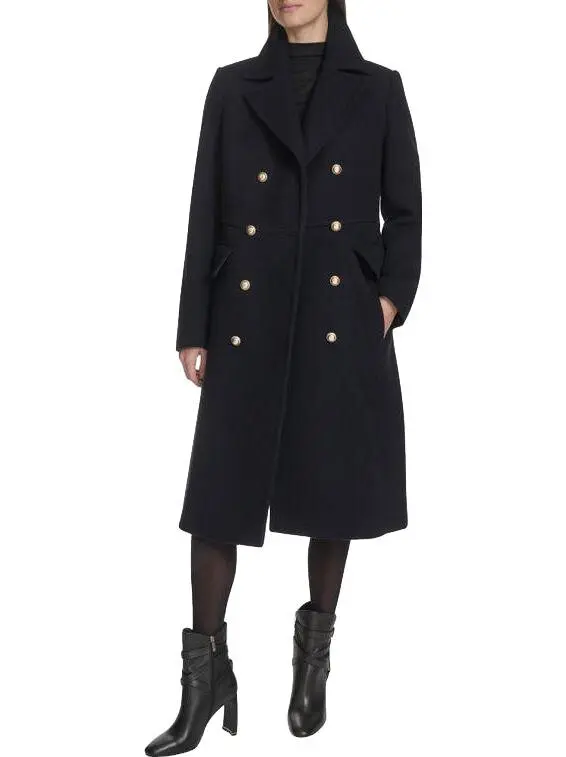 KENNETH COLE Wool-blend Double-breasted Coat - Navy