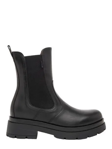 NEROGIARDINI Faux-fur Lined Chelsea Boots - Black